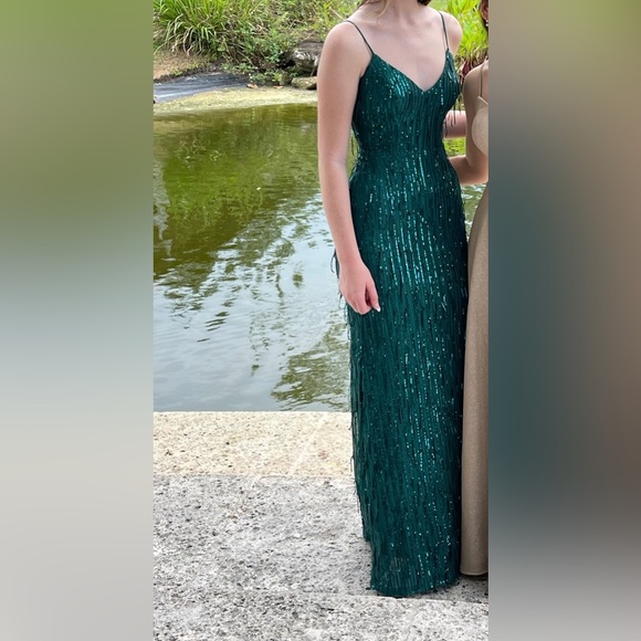 City Vibe | Dresses | Green Fringe Prom Dress | Poshmark